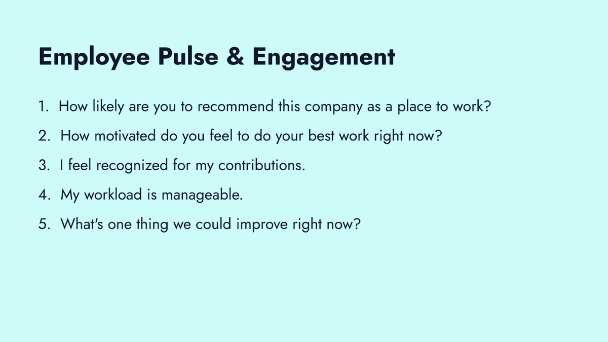 65+ Employee Pulse Survey Questions by Category (2026)